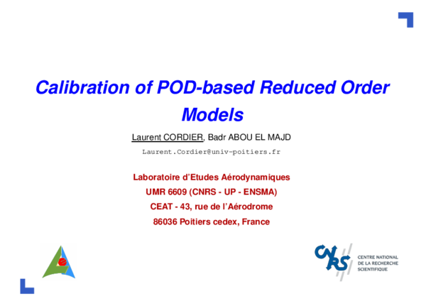 Pdf Calibration Of Pod Based Reduced Order Models