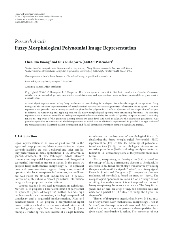 (PDF) Fuzzy Morphological Polynomial Image Representation