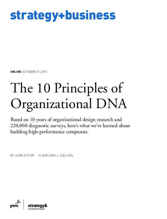 (PDF) The 10 Principles of Organizational DNA