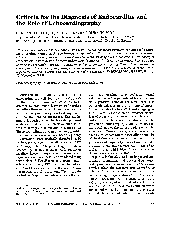 (PDF) Recommendations for the practice of echocardiography in infective endocarditis | Svend ...