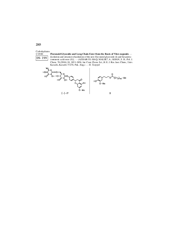 (PDF) Flavonoid Glycoside and Long Chain Ester from the Roots of Vitex ...