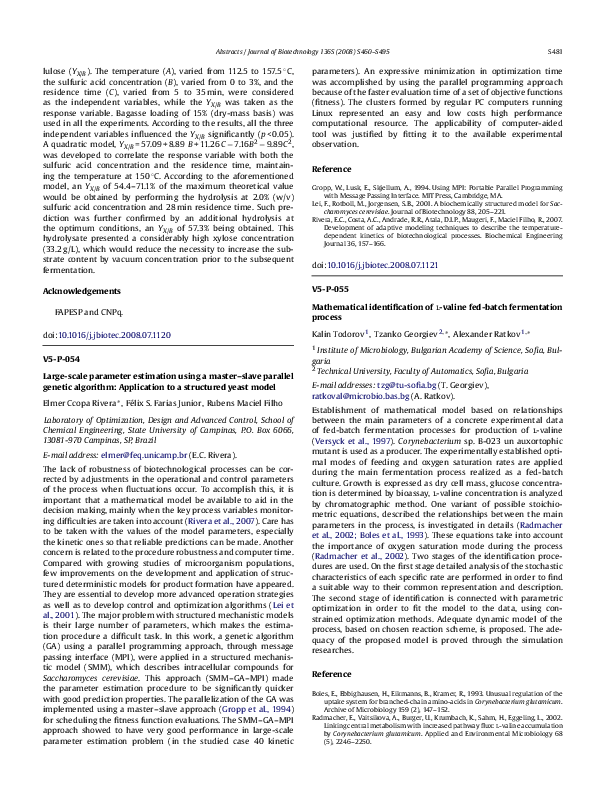 (PDF) Mathematical identification of l-valine fed-batch fermentation process