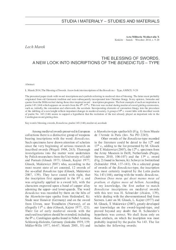 (PDF) THE BLESSING OF SWORDS. A NEW LOOK INTO INSCRIPTIONS OF THE ...