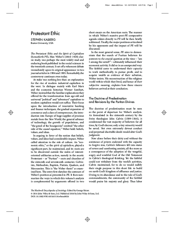 (PDF) Protestant Ethic