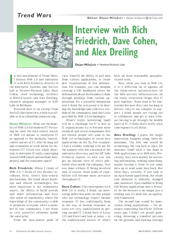 (PDF) Interview with Rich Friedrich, Dave Cohen, Alex Dreiling