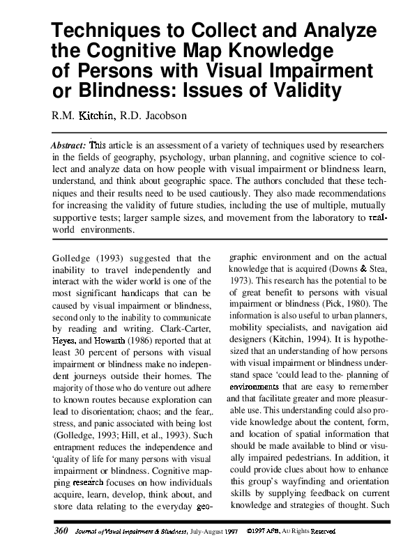 (PDF) Techniques to collect and analyze the cognitive map knowledge of ...