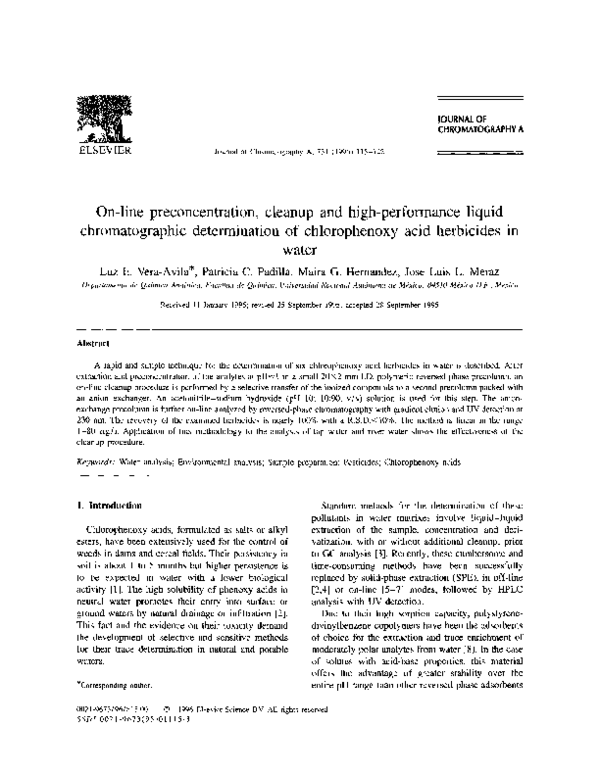 (PDF) On-line preconcentration, cleanup and high-performance liquid chromatographic ...