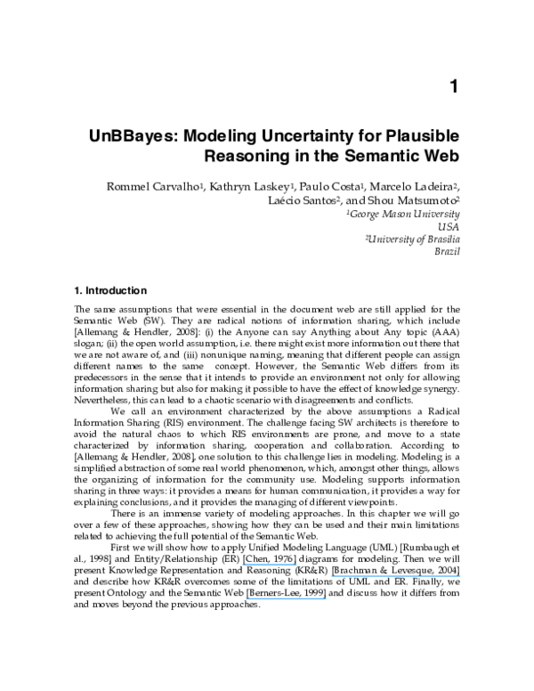 (PDF) UnBBayes: Modeling Uncertainty for Plausible Reasoning in the Semantic Web
