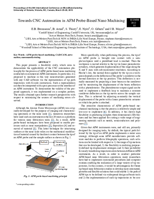 (PDF) Towards CNC automation in AFM probe-based nano machining