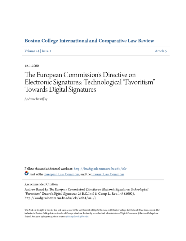 (PDF) The European Commission’s Directive on Electronic Signatures ...