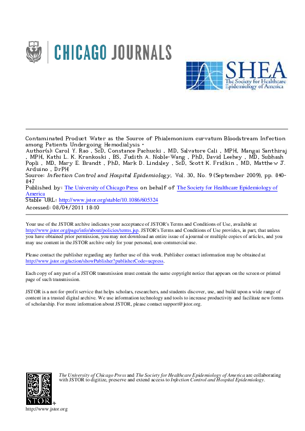 (PDF) Contaminated product water as the source of Phialemonium curvatum ...
