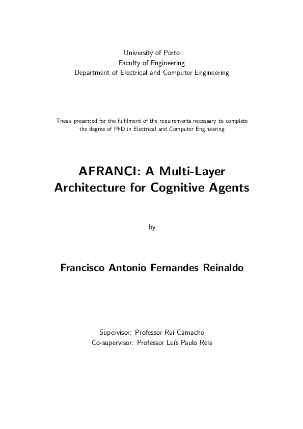 (PDF) AFRANCI : multi-layer architecture for cognitive agents