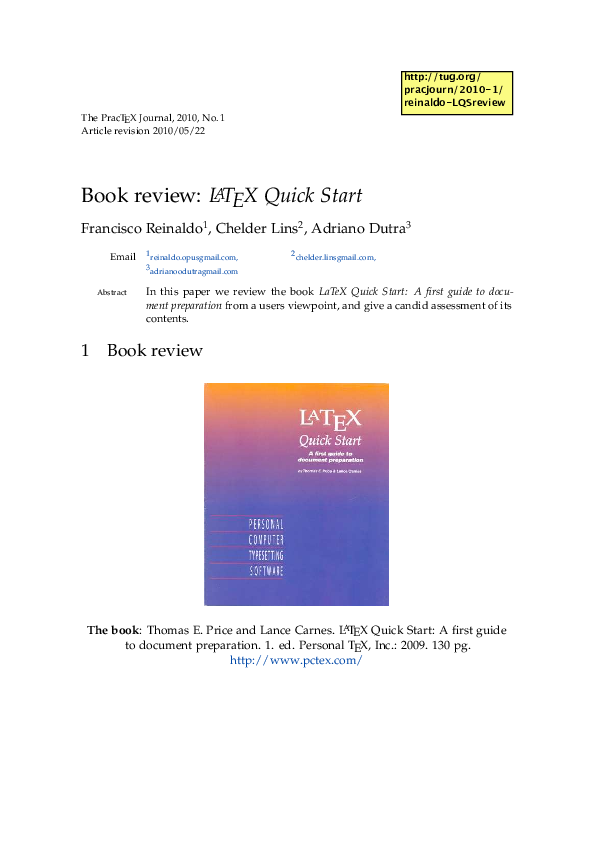 (PDF) LaTeX Quick Start
