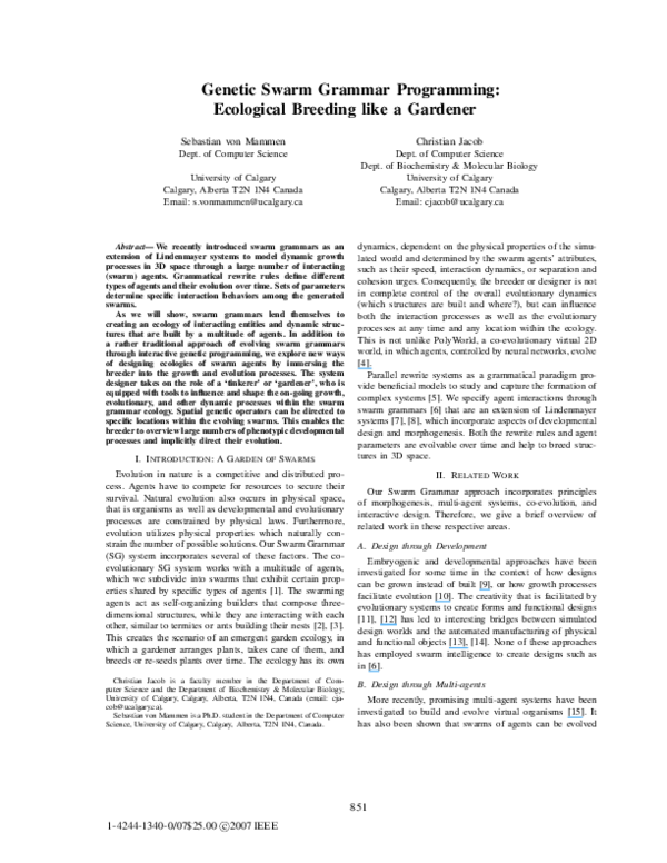 (PDF) Swarm Grammar Programming for Ecological Design