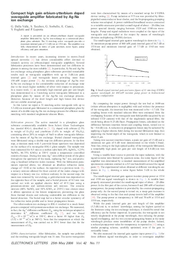 (PDF) Compact high gain erbium-ytterbium doped waveguide amplifier ...
