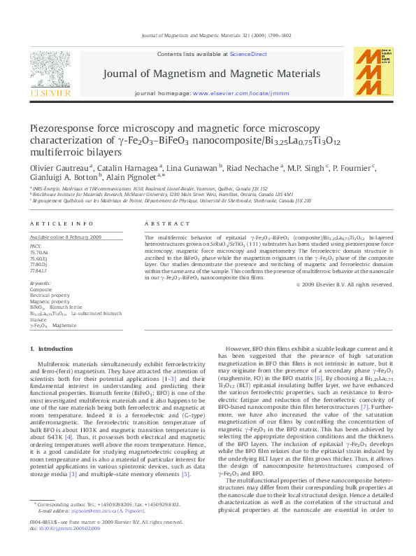 (PDF) Piezoresponse force microscopy and magnetic force microscopy characterization of gamma ...