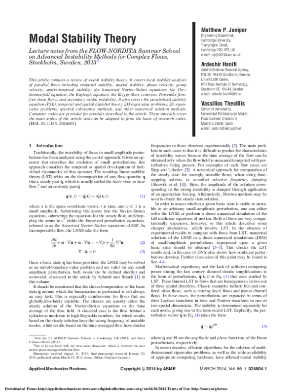 (PDF) 2014 - Modal Stability Theory