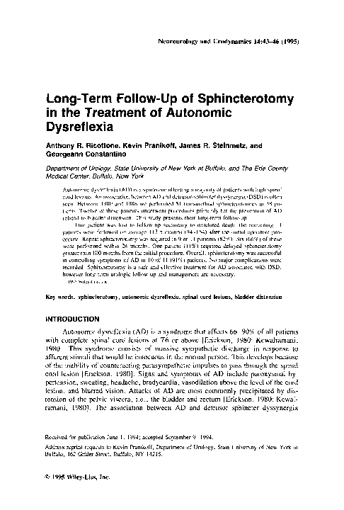 (PDF) Long-term follow-up of sphincterotomy in the treatment of ...
