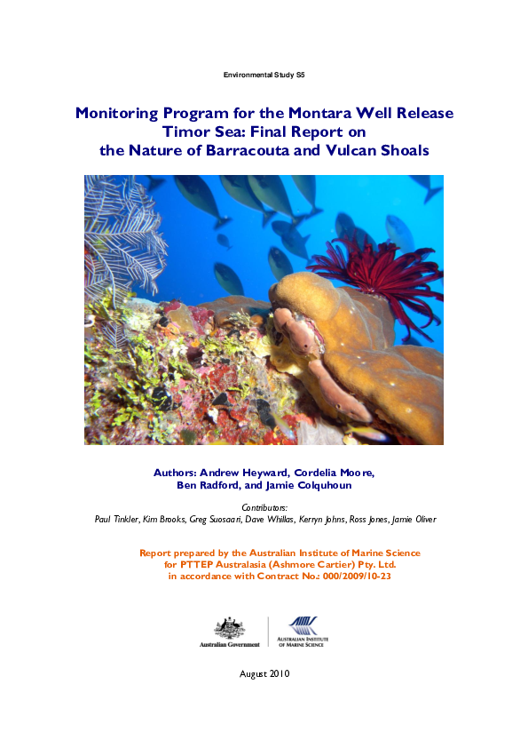 (PDF) Environmental Study S5 Monitoring Program for the Montara Well ...