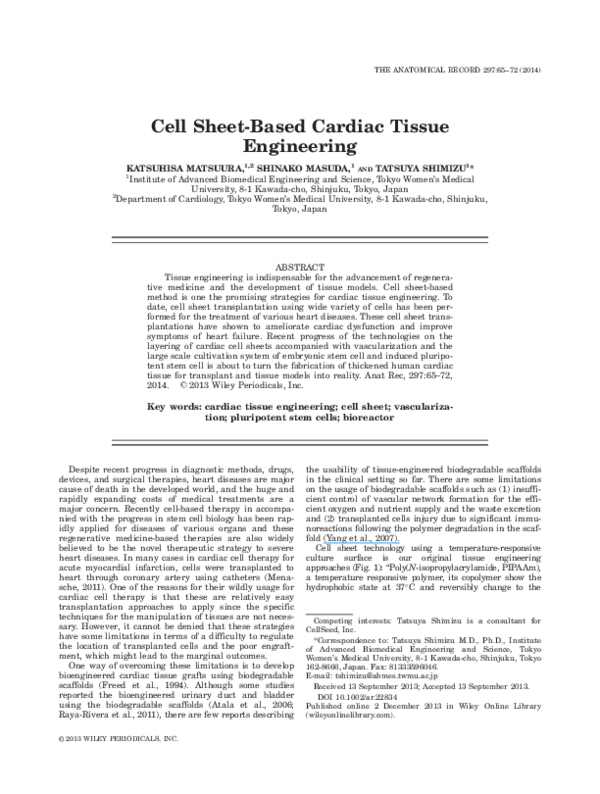 (PDF) Cell sheet-based cardiac tissue engineering
