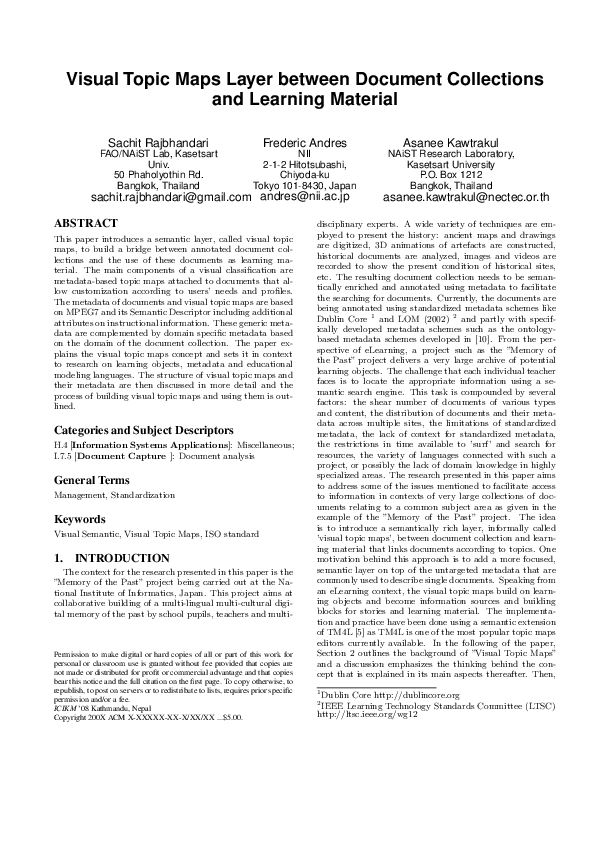 (PDF) Visual Topic Maps Layer between Document Collections and Learning ...