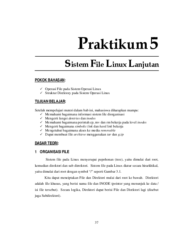 (PDF) Praktikum 5 Sistem File Linux Lanjutan