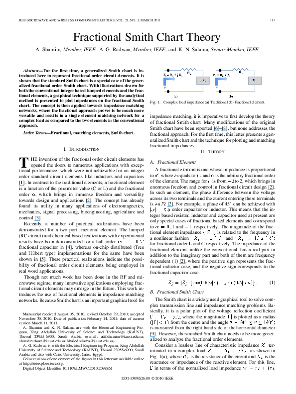 (PDF) Fractional Smith Chart Theory