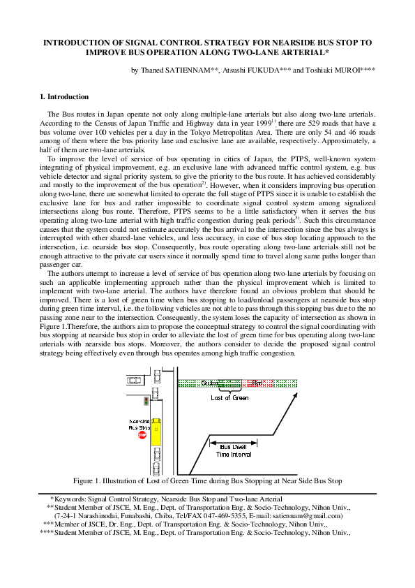 (PDF) A Real-Time Signal Control Strategy for Mitigating the Impact of Bus Stops on Urban ...