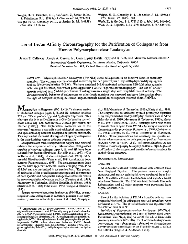 (PDF) Use of lectin affinity chromatography for the purification of ...