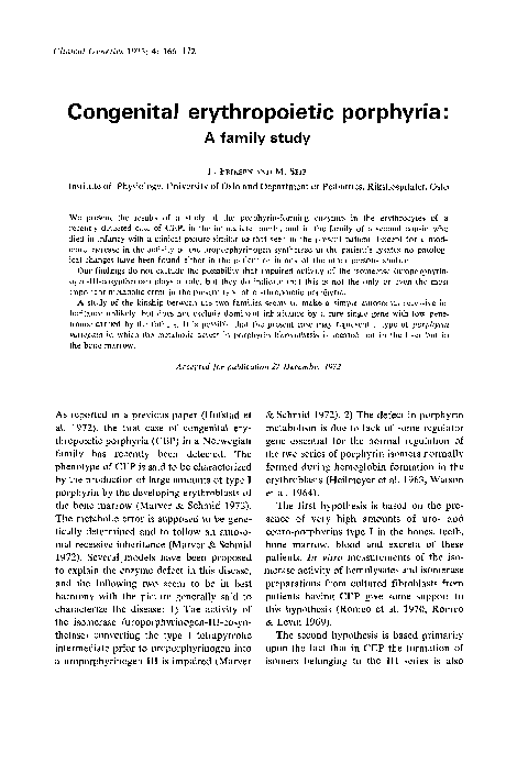 (PDF) Congenital erythropoietic porphyria:A family study