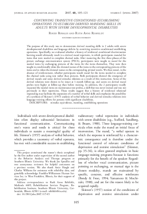 (PDF) Contriving Transitive Conditioned Establishing Operations to ...