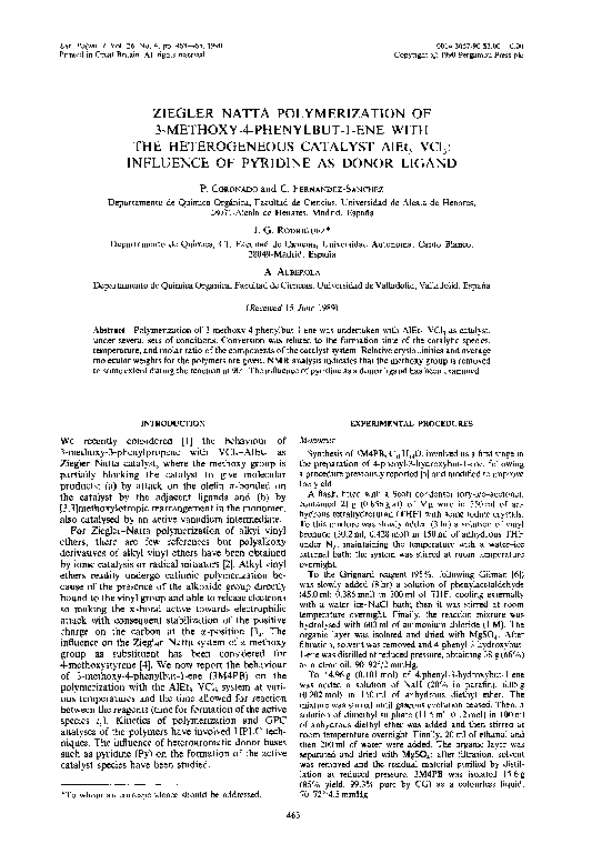 (PDF) Ziegler-natta polymerization of 3-methoxy-4-phenylbut-1-ene with ...