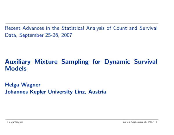 Pdf Auxiliary Mixture Sampling For Dynamic Survival Models