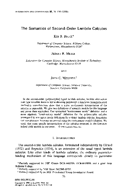 The Semantics of Second-Order Lambda Calculus