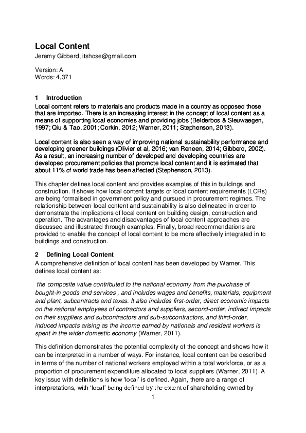 (PDF) Local Content