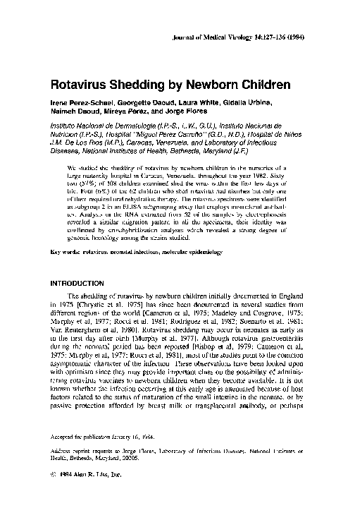 (PDF) Rotavirus shedding by newborn children
