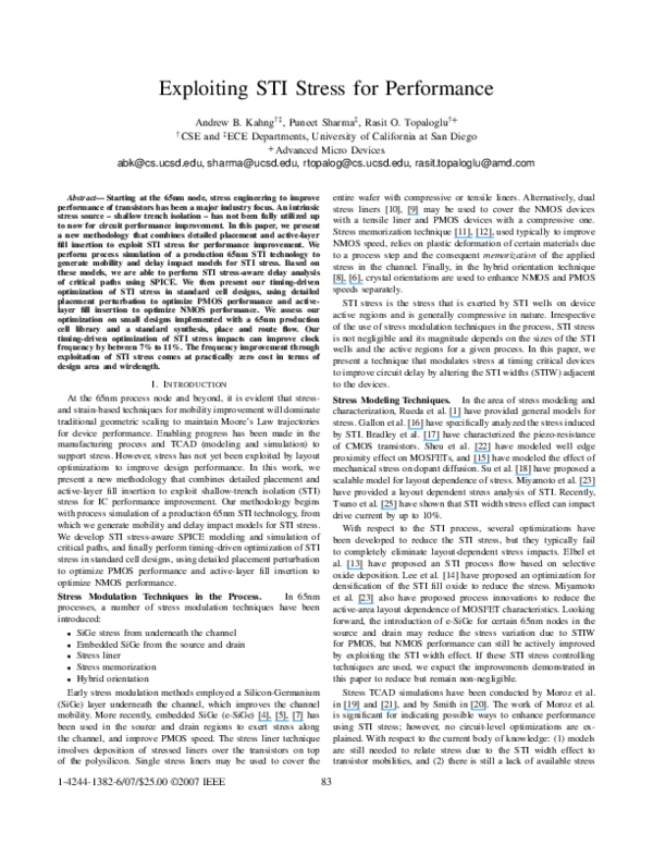 (PDF) Exploiting STI stress for performance