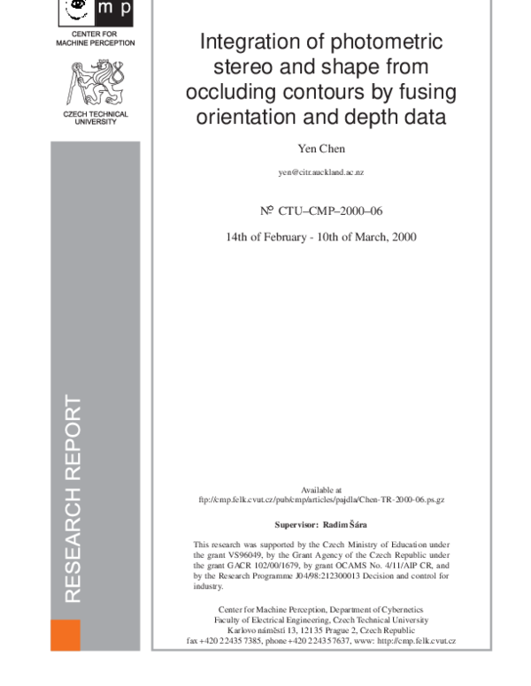(PDF) Integration of Photometric Stereo and Shape from Occluding ...