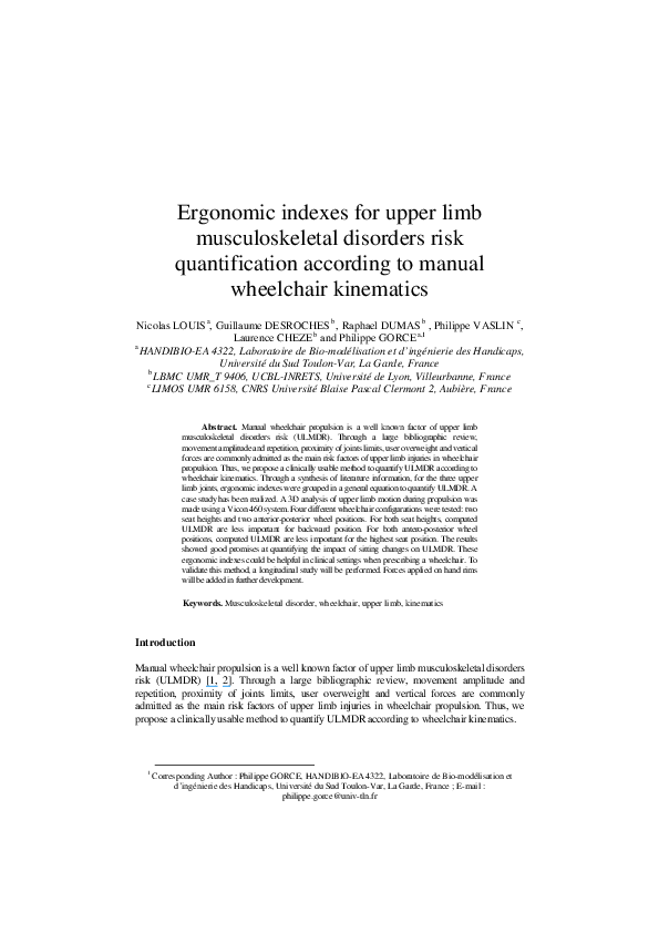 (PDF) Ergonomic indexes for upper limb musculoskeletal disorders risk ...