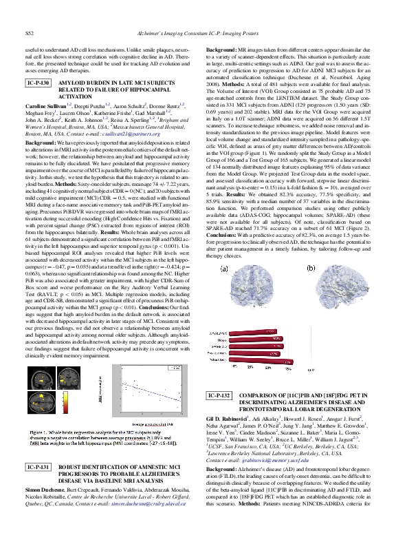 (PDF) Robust Identification of Amnestic MCI Progressors to Probable Alzheimer's disease Via ...