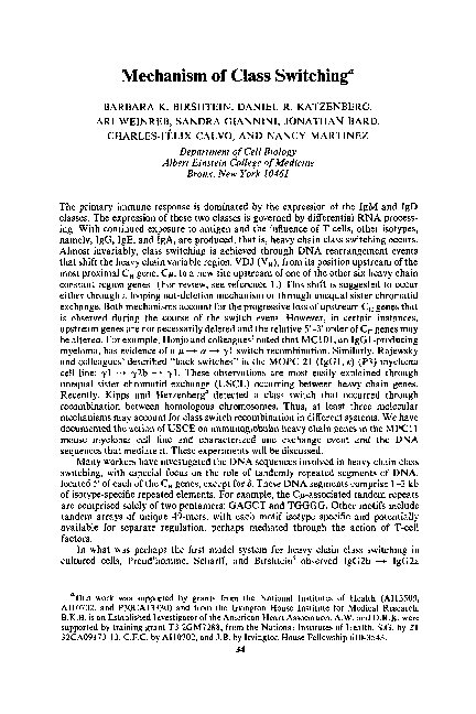 (PDF) Mechanism of Class Switching