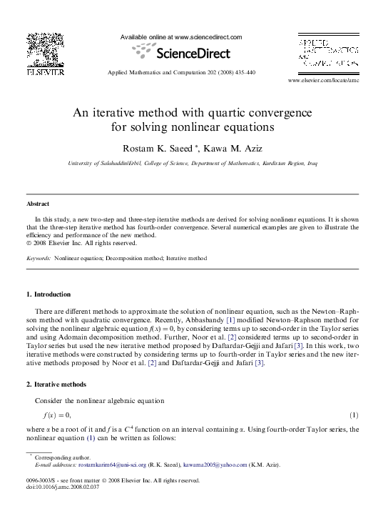 solving nonlinear equations