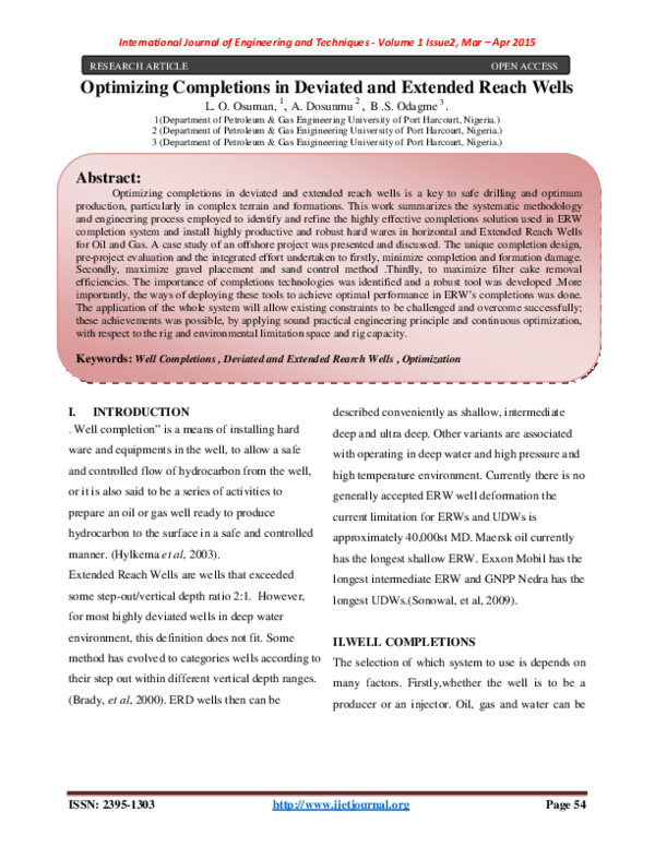 (PDF) Optimizing Completions in Deviated and Extended Reach Wells