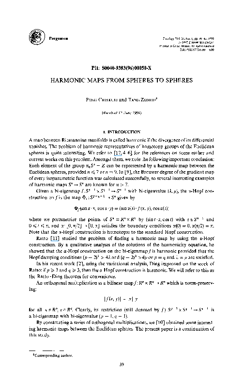 (PDF) Harmonic maps from spheres to spheres