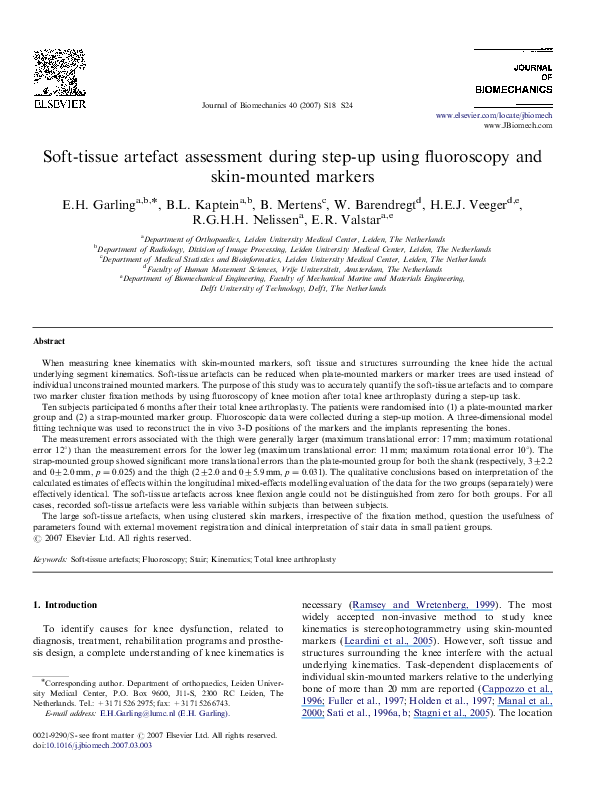 (PDF) Soft-tissue artefact assessment during step-up using fluoroscopy ...