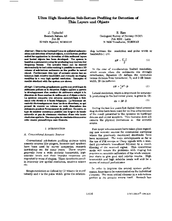 (PDF) Ultra high resolution sub-bottom profiling for detection of thin layers and objects