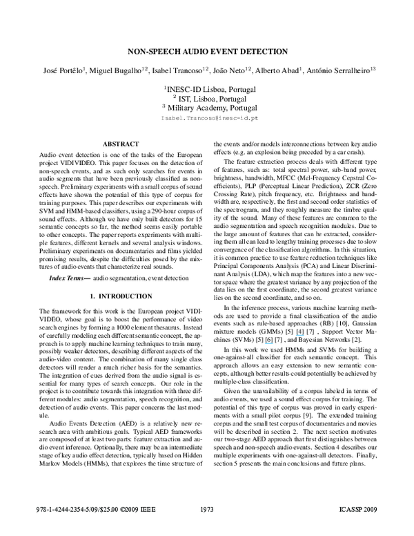 (PDF) Non-speech audio event detection