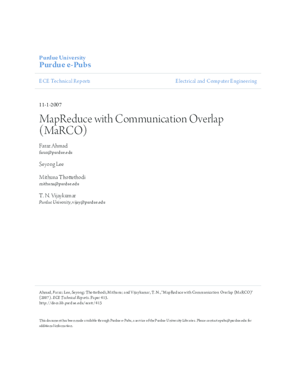 MapReduce with Communication Overlap (MaRCO