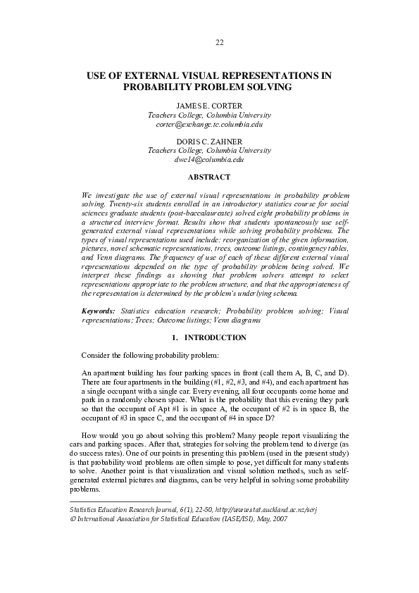 (PDF) Use of External Visual Representations in Probability Problem SOLVING4