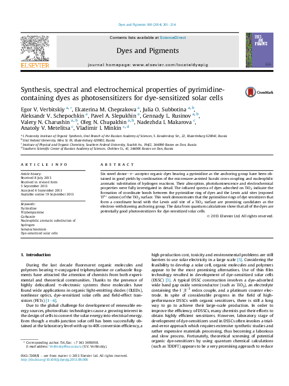 (PDF) Synthesis, spectral and electrochemical properties of a new family of pyrrole substituted ...